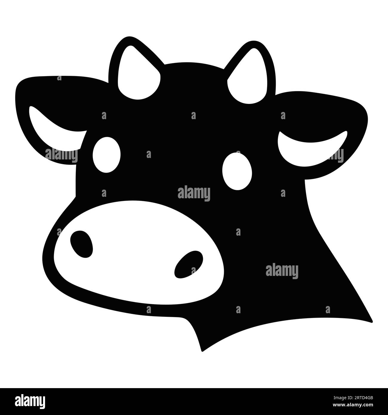 Simple vector cow hand drawn animal silhouette Stock Vector Image & Art ...