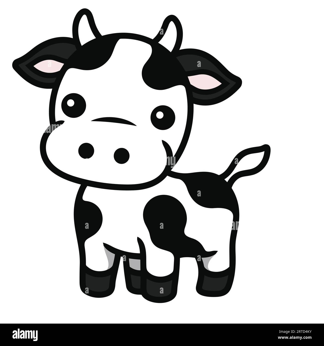 Simple vector cow hand drawn animal silhouette Stock Vector Image & Art ...