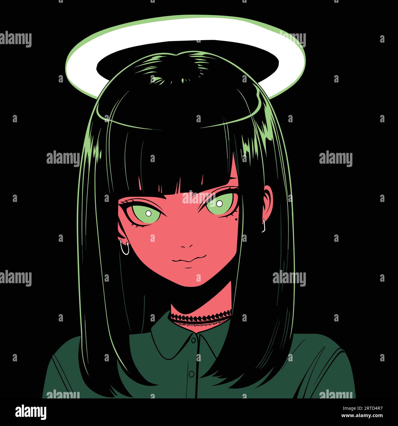 Beauty anime angel girl simple vector Stock Vector Image & Art - Alamy