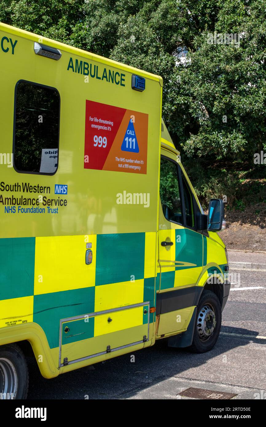 modern nhs national health service ambulance vehicle. emergency ...