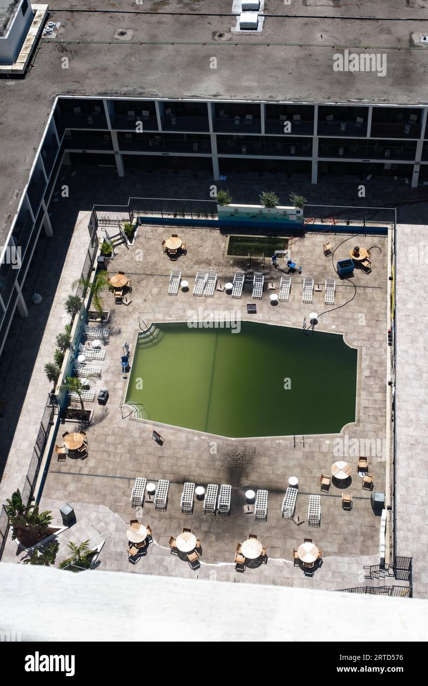 Los Angeles, USA. 21 Aug, 2023. Pool flooding after a big storm Stock ...