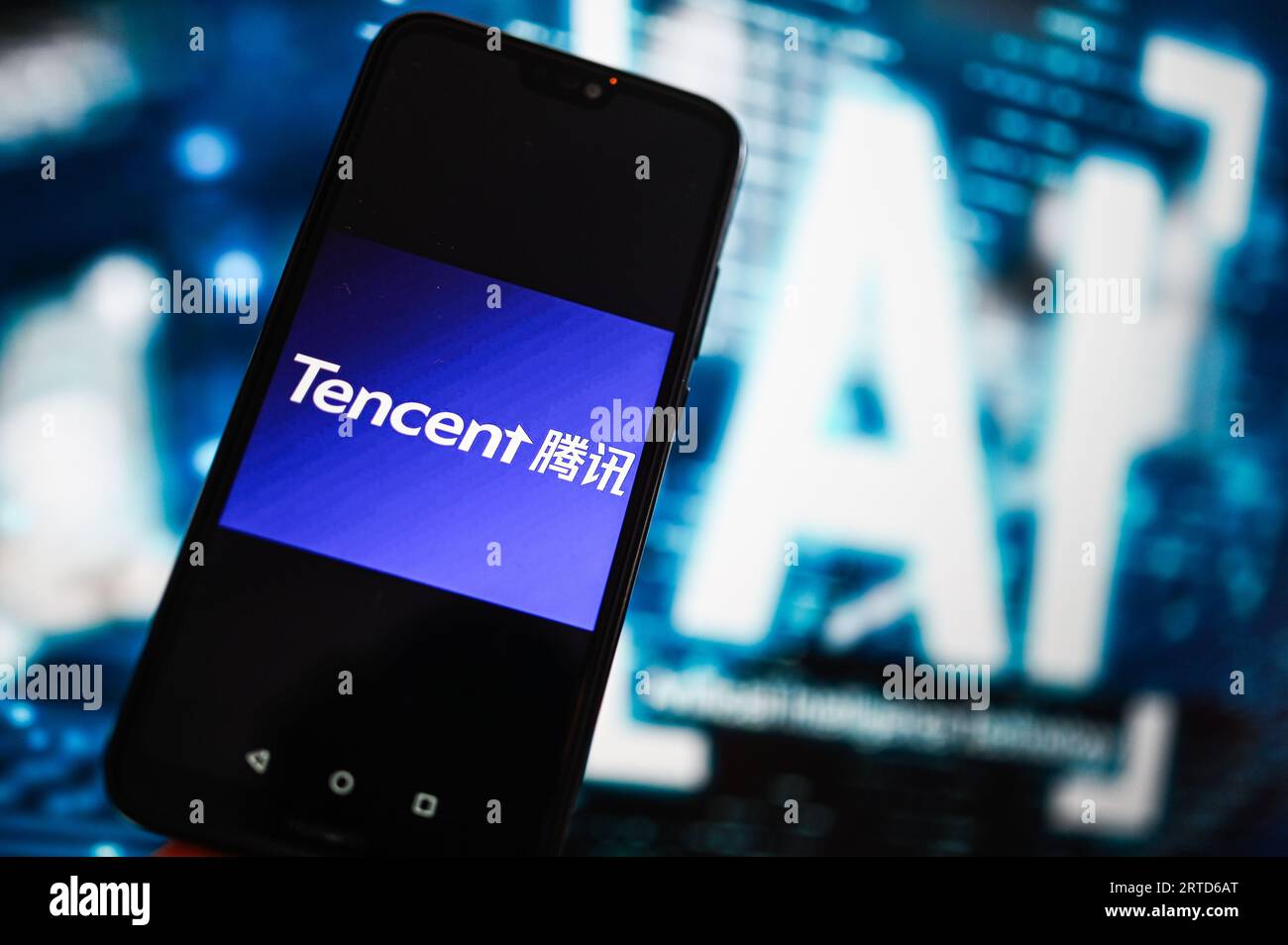 Poland. 11th Sep, 2023. In this photo illustration, Tencent logo seen ...