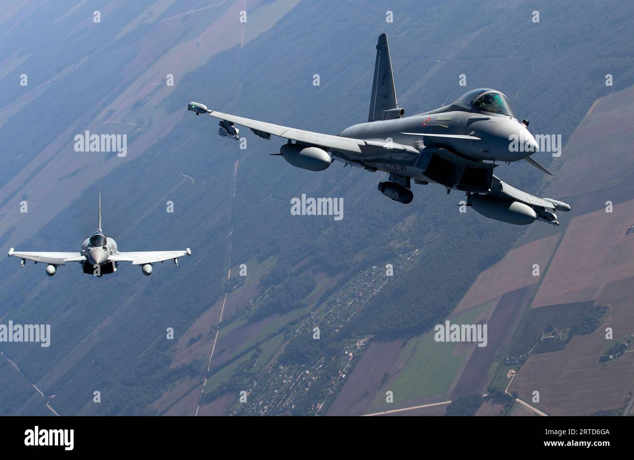 Italian Air Force Eurofighter Typhoon military fighter jets participate ...