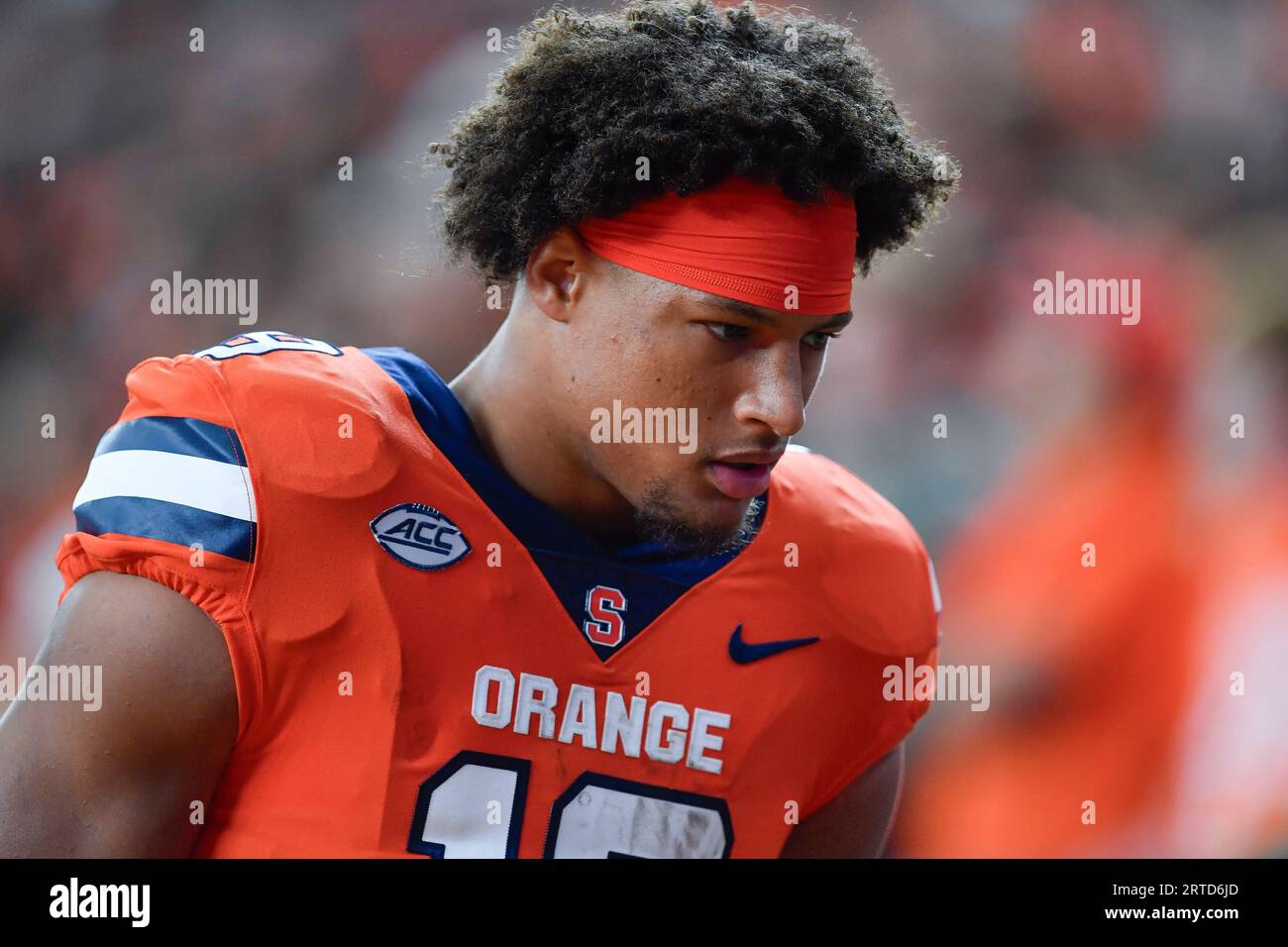 Syracuse tight end Oronde Gadsden II (19) walks to the locker room ...