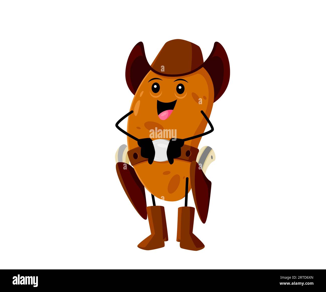 Cartoon wild west potato cowboy vegetable character. Isolated vector ...