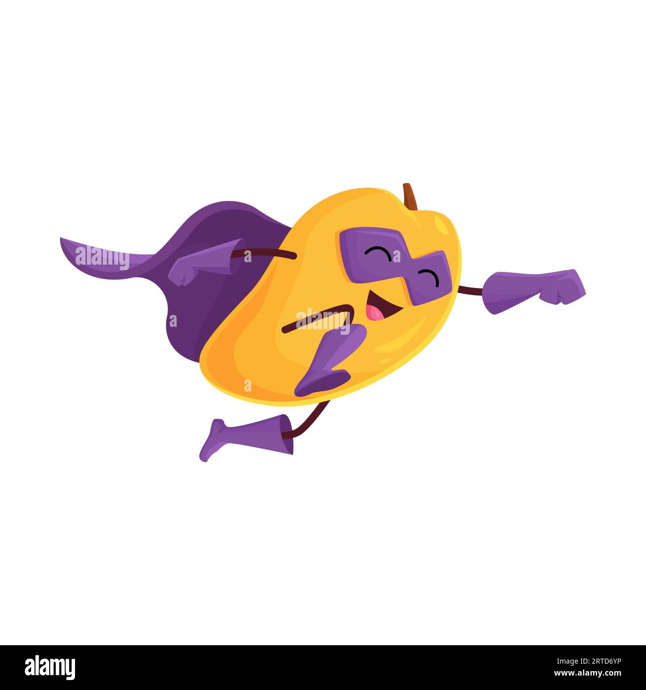 Cartoon mango fruit superhero character, vector super hero personage in ...