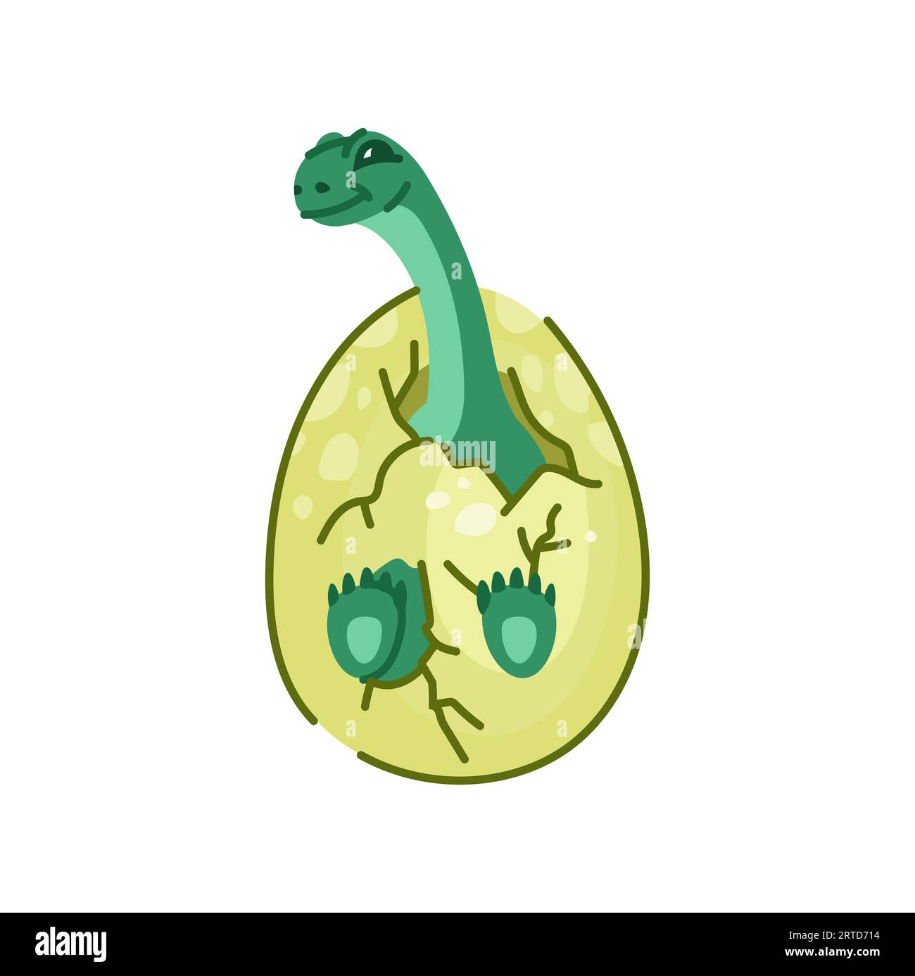 Dinosaur in cracked egg shell isolated cartoon animal. Vector ...