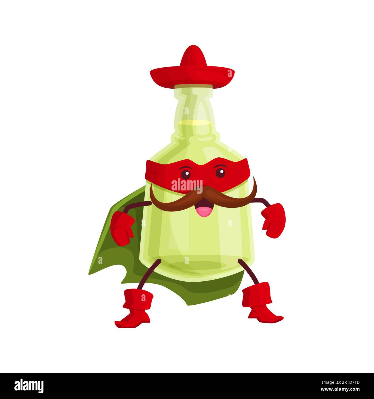 Cartoon mezcal or tequila superhero defender. Mexican super hero ...