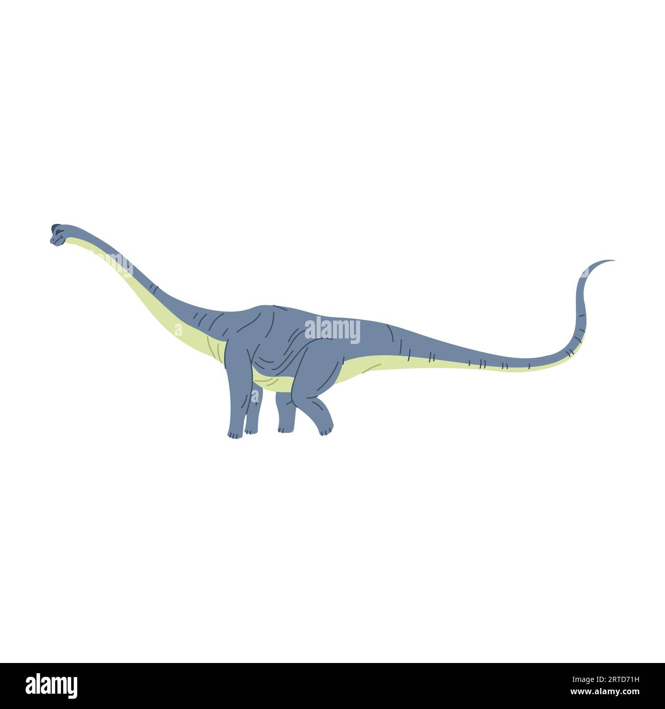 Brontosaurus isolated cartoon tyrannosaurus with long neck. Vector apatosaurus Brontosaurus big ...