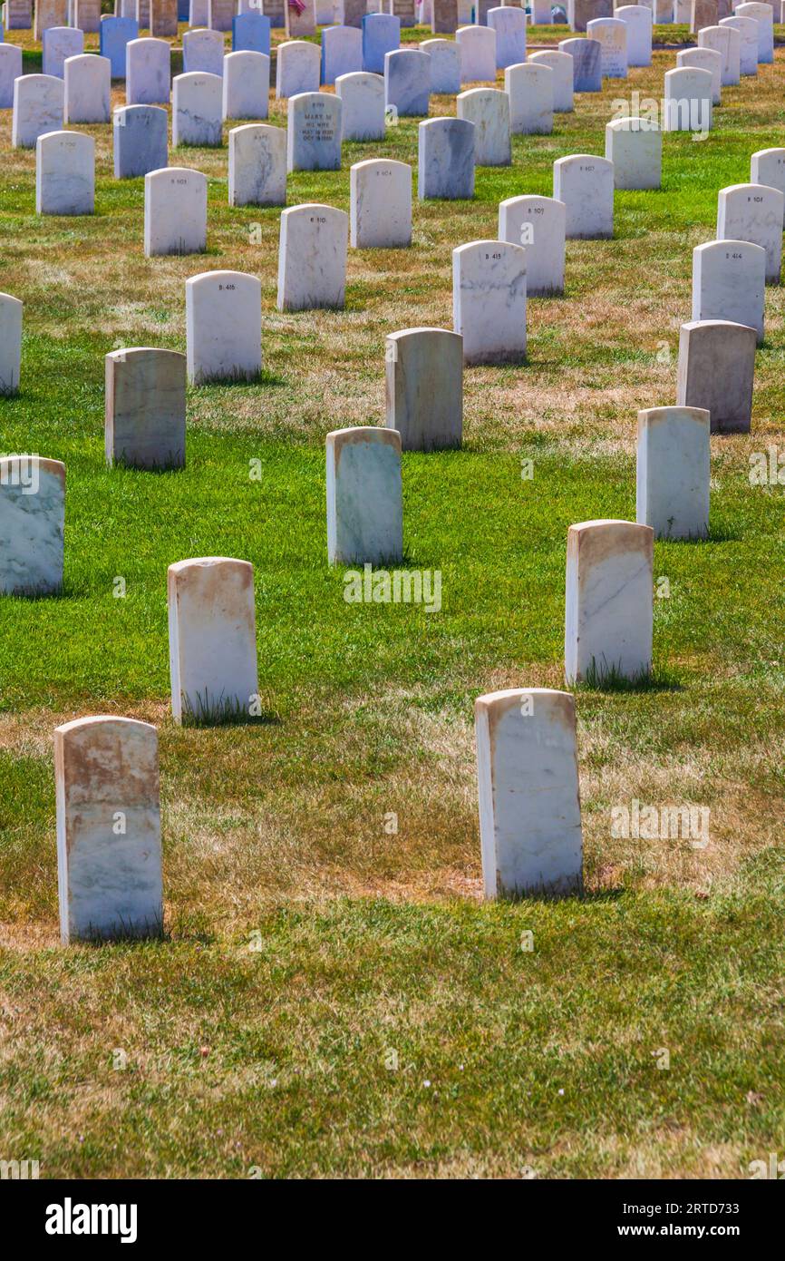7th Cavalry military memorial cemetery at the Little Bighorn Battlefield National Monument in ...