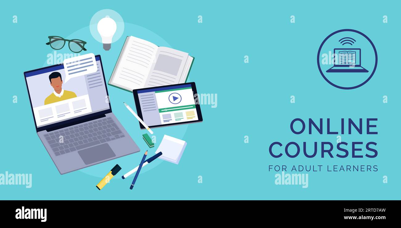 Online course vector vectors hi-res stock photography and images - Alamy