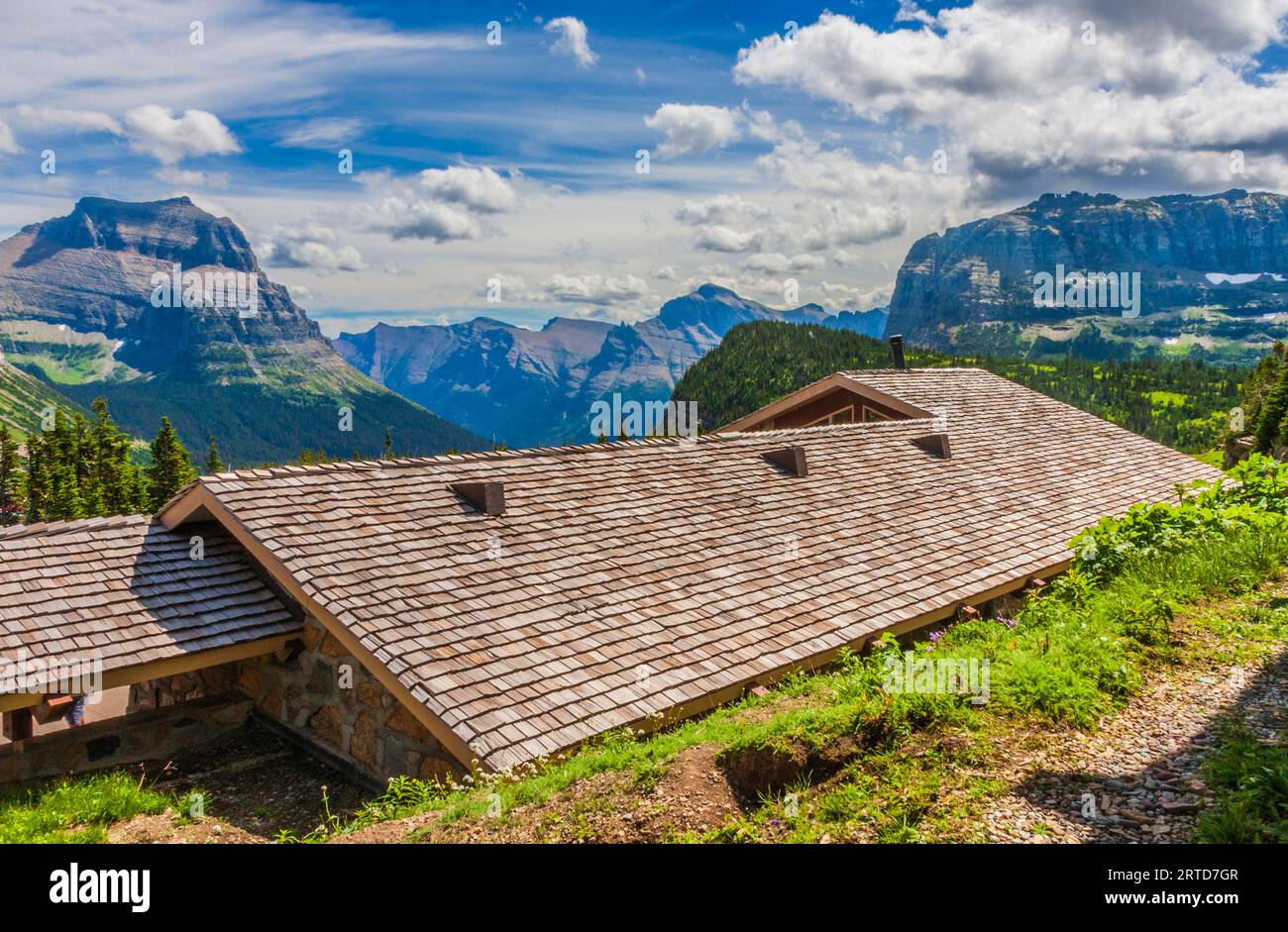 Logan's Pass Visitor Center area on Going to the Sun Road in Glacier ...