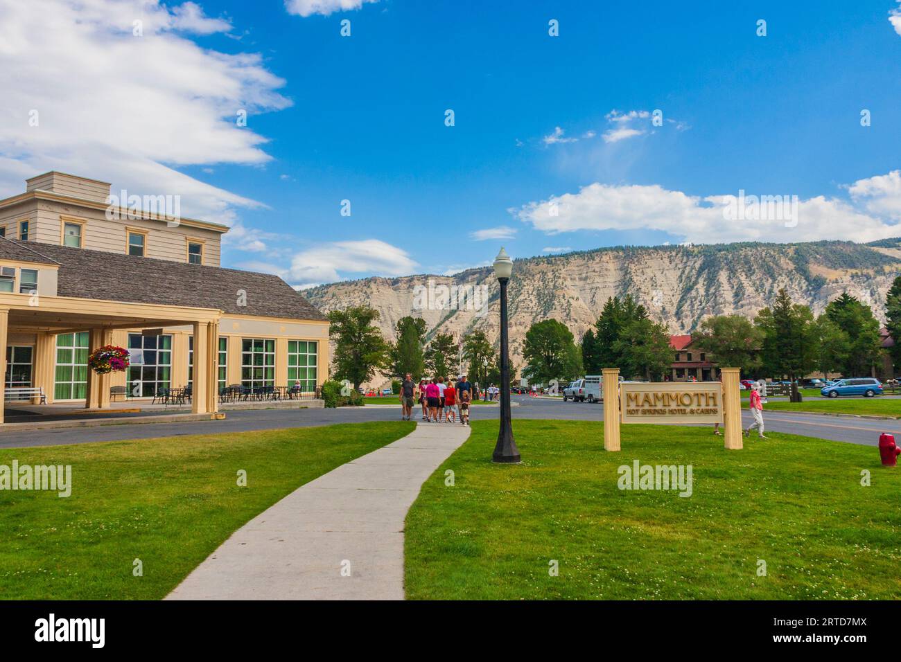 Mammoth Hot Springs area of Yellowstone Natonal Park in Wyoming Stock ...