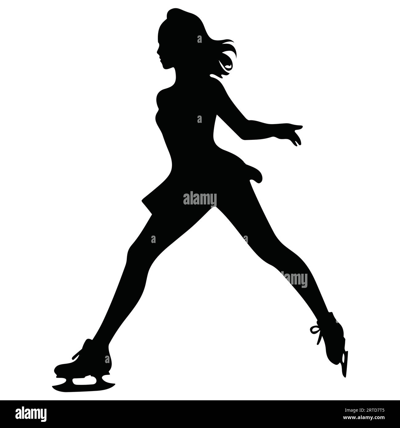 Figure Skating Colorful Silhouette
