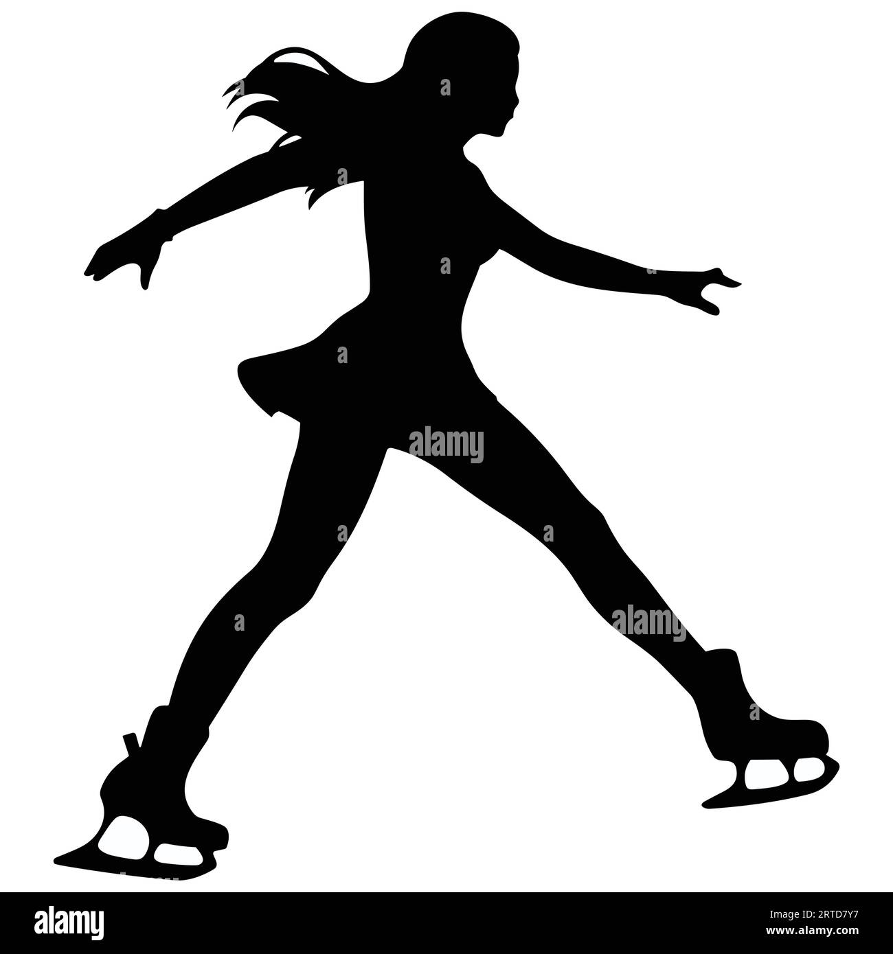 Figure skating silhouette illustration black solid color Stock Vector ...