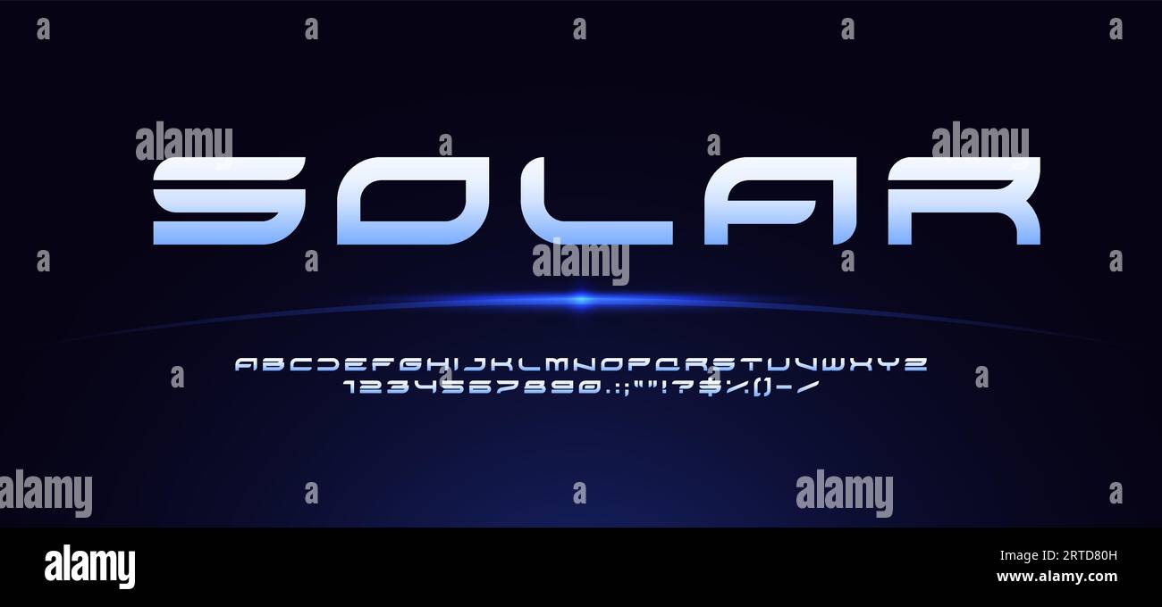 Modern futuristic space font, type. Galactic alphabet vector characters ...