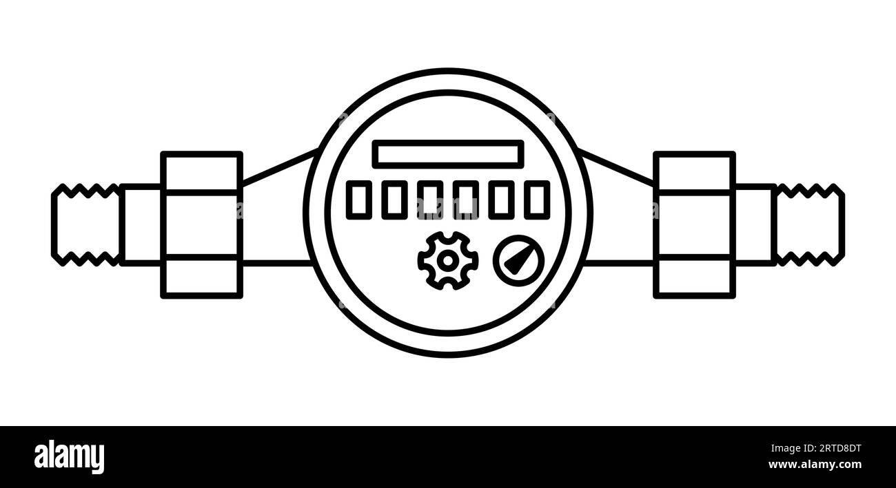 Illustration of water meter. Industrial image of plumbing object Stock ...
