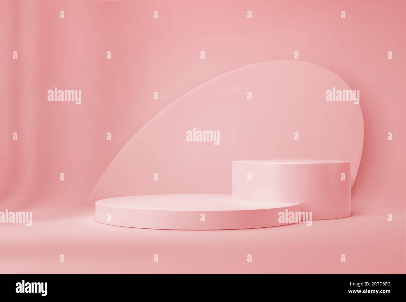 Pink or coral podium realistic 3d platform or pedestal for products ...