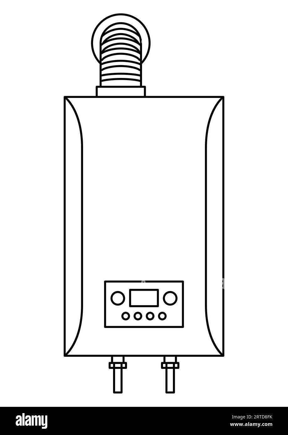 Illustration of gas boiler. Industrial image of plumbing object Stock ...