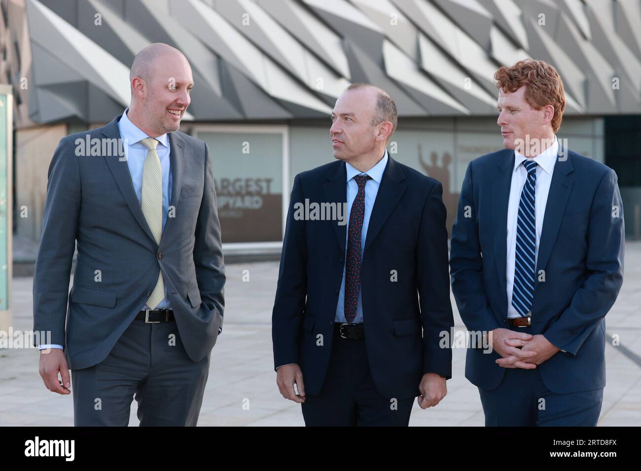 (left-right) James Applegate, Northern Ireland Secretary Chris Heaton ...
