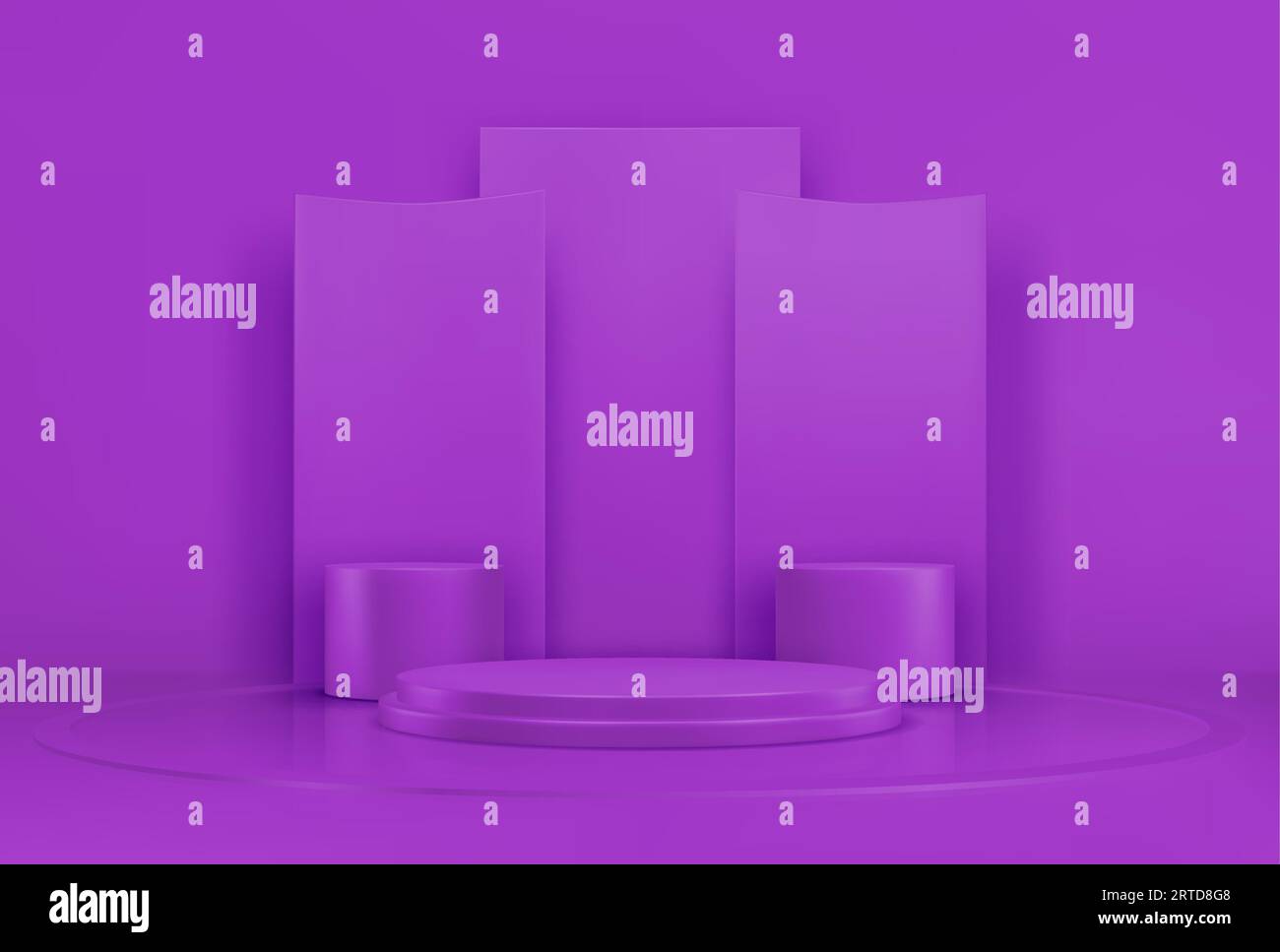 Purple cosmetics podium, product display pedestals or studio showroom ...