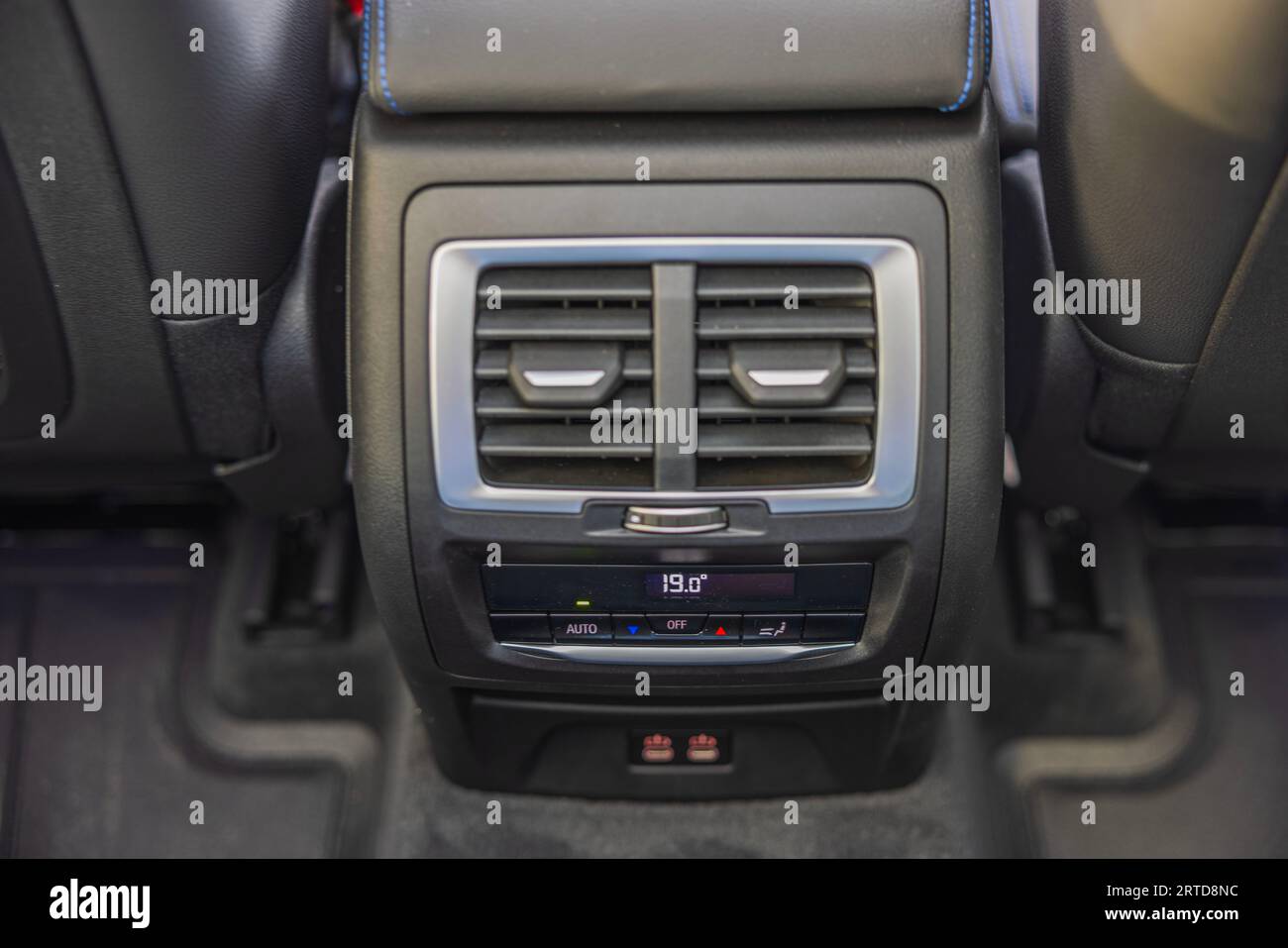 Close-up view of rear dual-zone climate control of new car Stock Photo ...