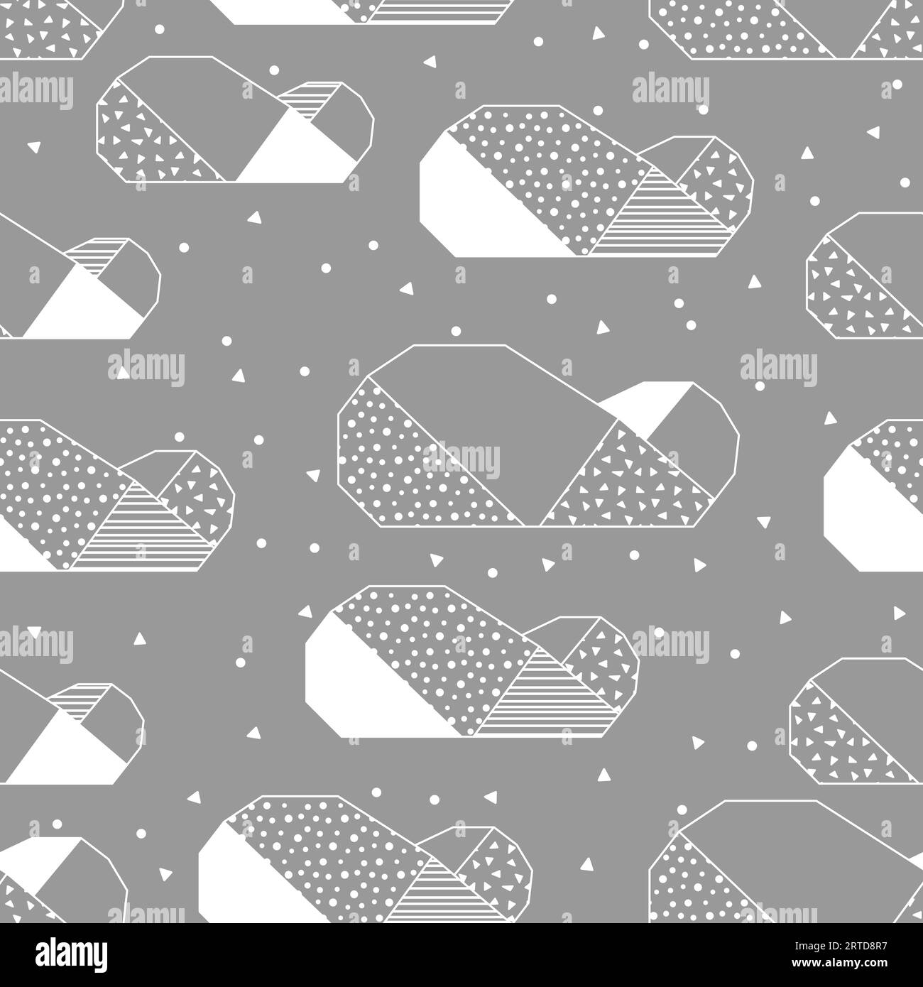 Pattern with origami clouds. Paper symbolic decorative objects Stock ...