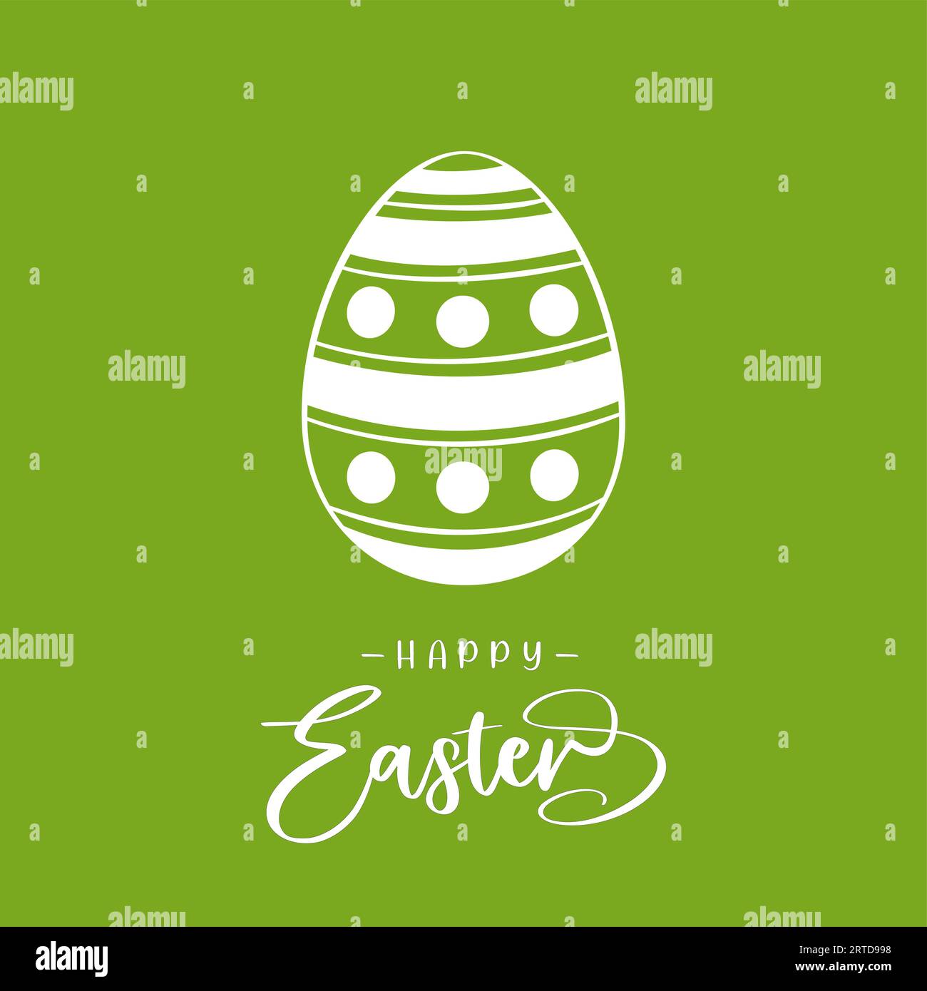 Happy Easter Lettering With Easter Egg Card Concept Stock Vector Image