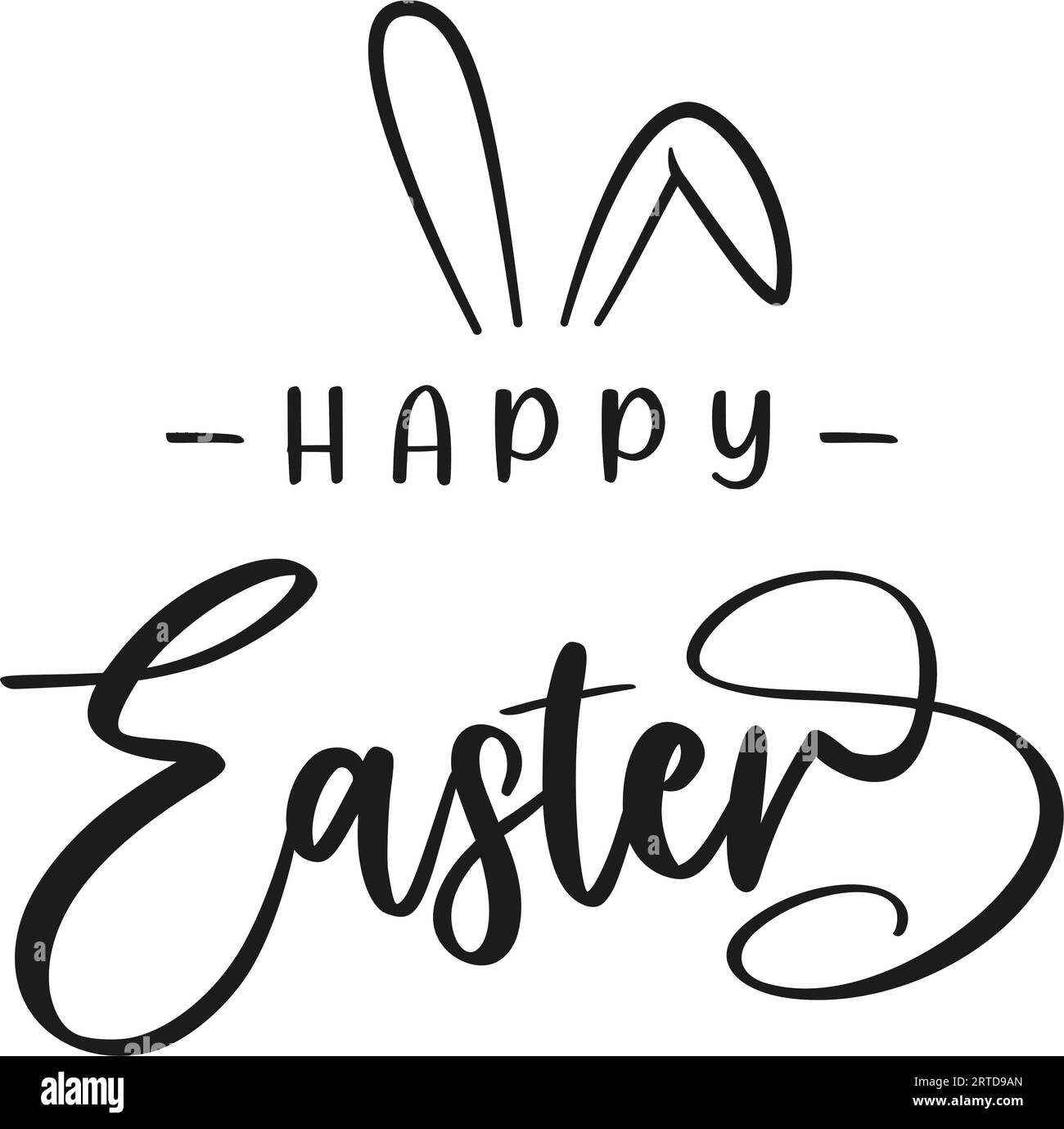 Happy easter greeting on Black and White Stock Photos & Images - Alamy