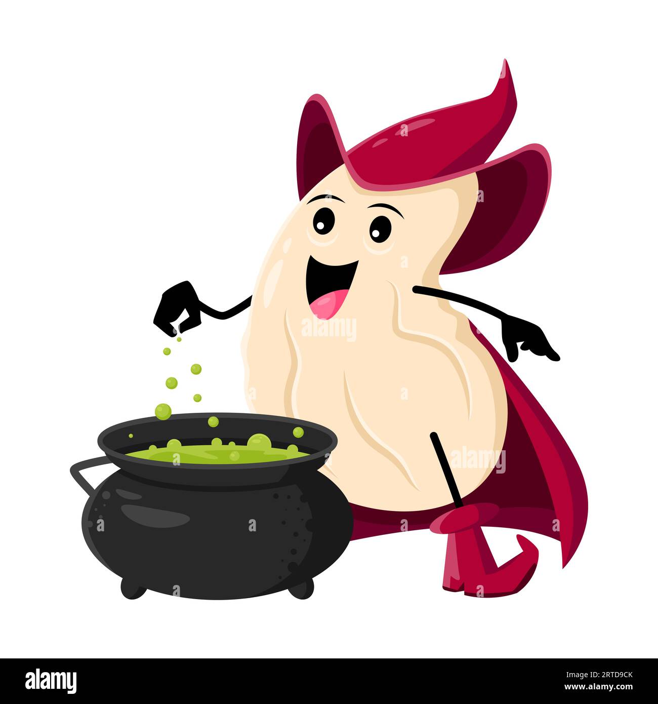 Cartoon cashew nut wizard and sorcerer character. Isolated vector funny ...
