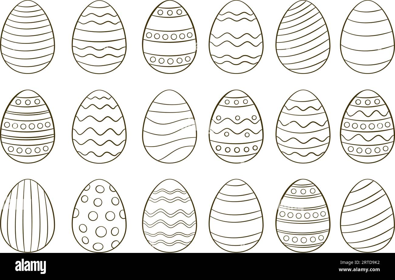 Easter eggs outline Stock Vector Image & Art - Alamy