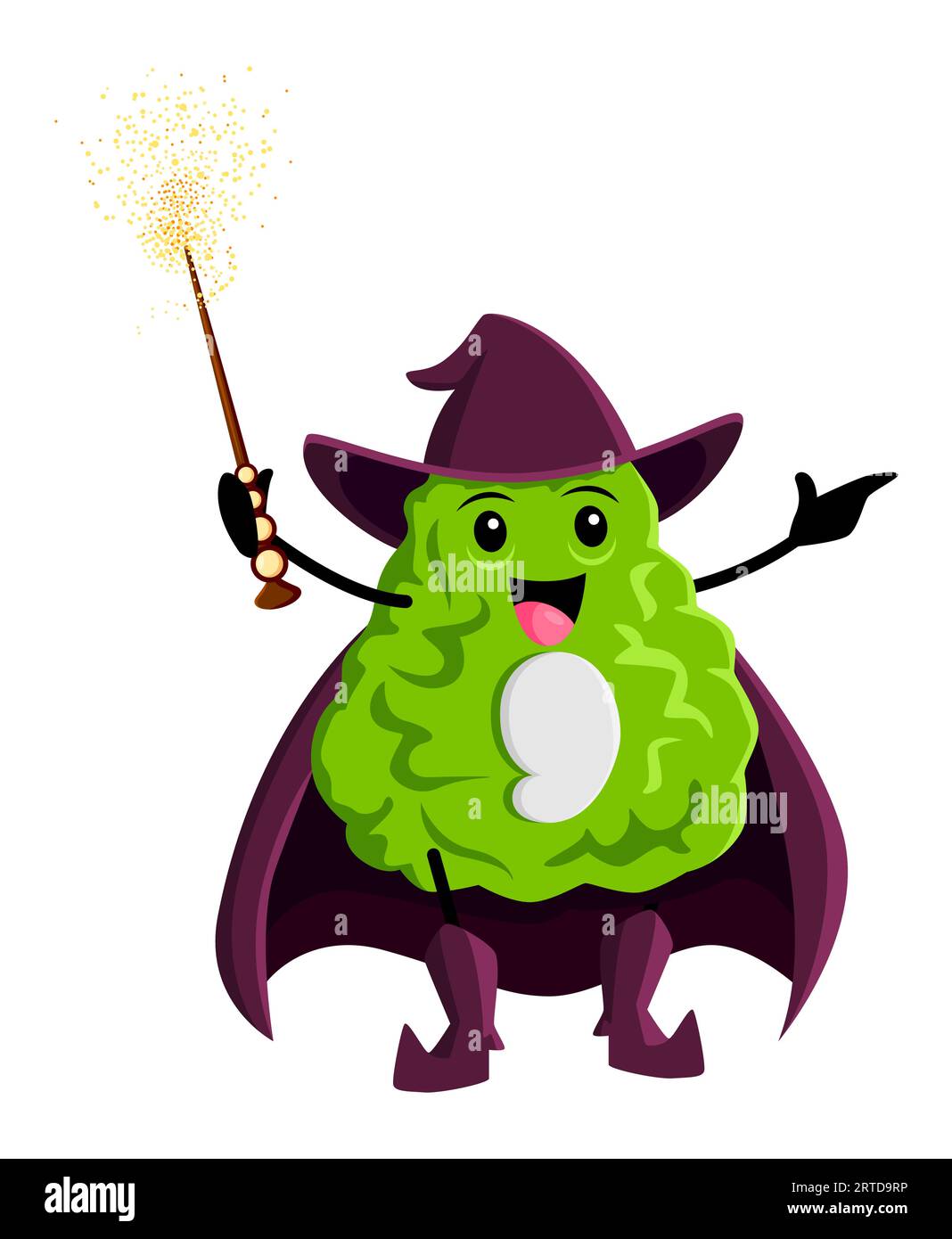 Cartoon bergamot tropical fruit wizard or magician character. Vector ...