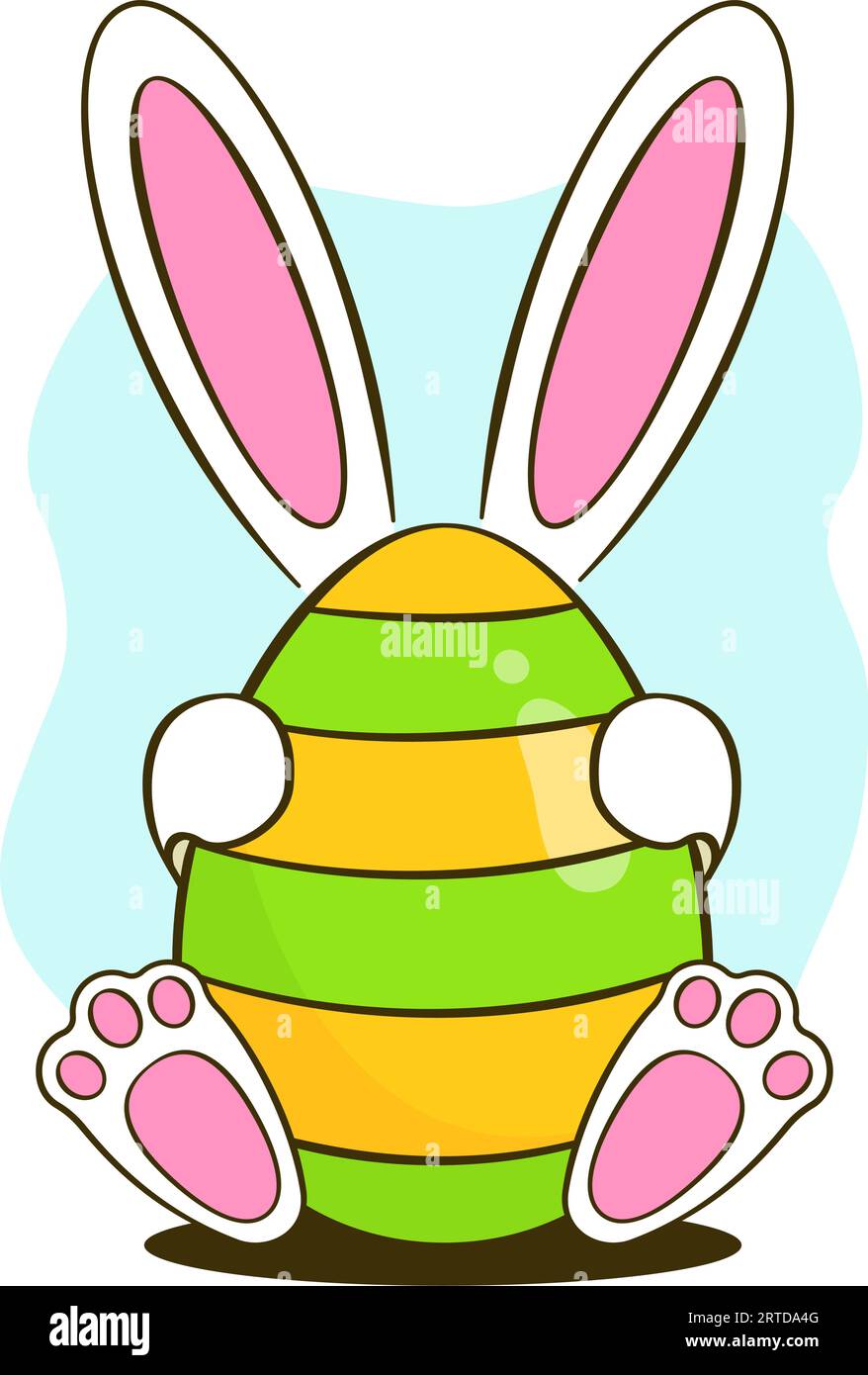 Colorful Easter egg with bunny Stock Vector Image & Art - Alamy