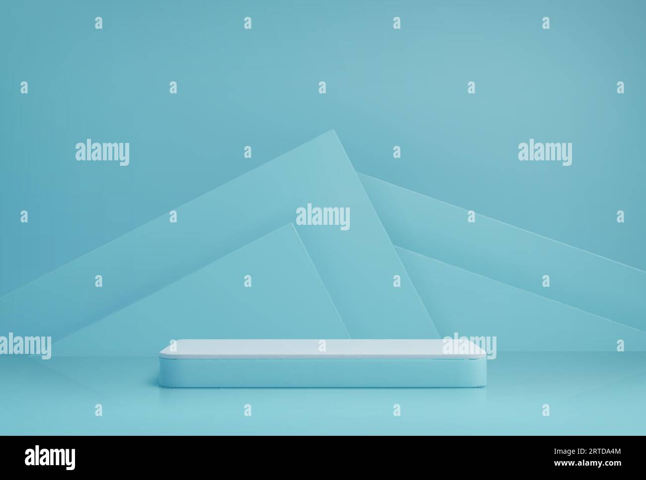 Light blue cosmetics podium, product display stand or promotion ...