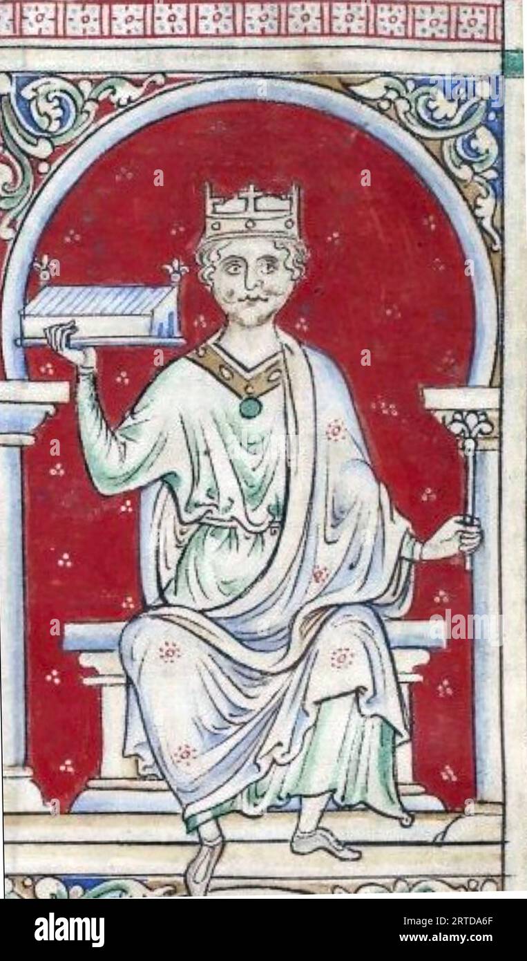 WILLIAM II OF ENGLAND ( c 1057-1100) aka William Rufus as shown in Historia Anglorum by Matthew ...