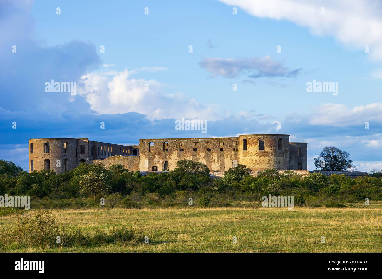 Ruins of Borgholm Castle (Borgholms slottsruin) on Öland Island, Kalmar ...