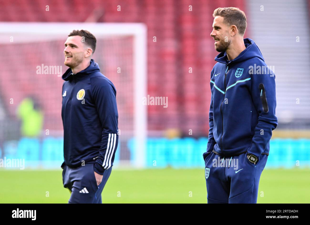 Glasgow, UK. 12th Sep, 2023. Andy Robertson of Scotland and Jordan ...