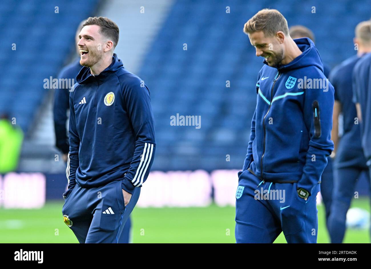 Glasgow, UK. 12th Sep, 2023. Andy Robertson of Scotland and Jordan ...