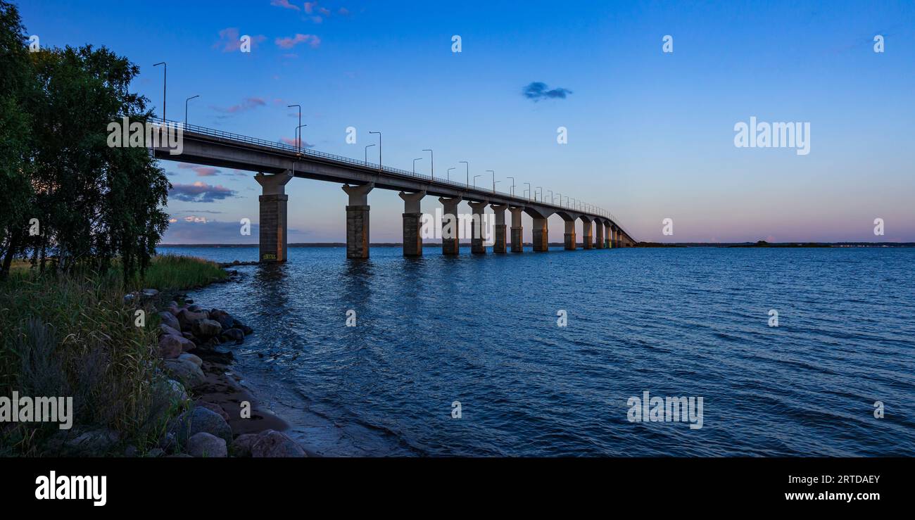 The Öland Bridge across the Kalmar Sound from Kalmar to Öland island ...