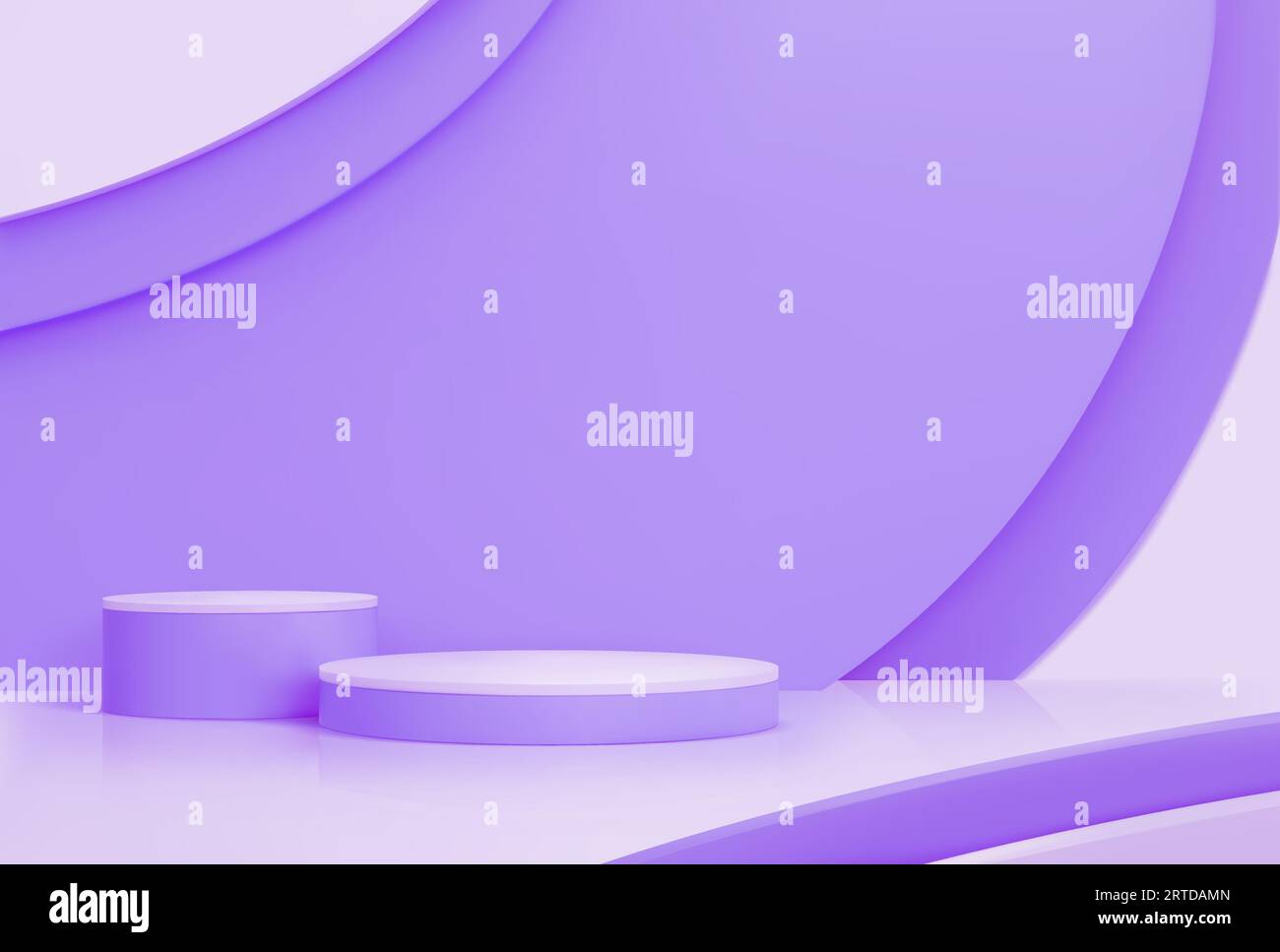 Purple podium, product display showcase pedestal or showroom studio ...