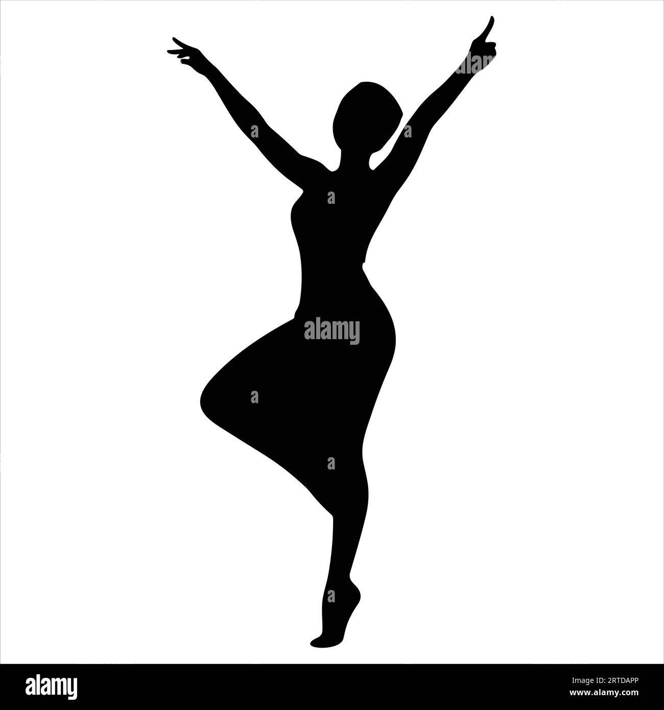 Dance flat dancer silhouette black solid color Stock Vector Image & Art ...