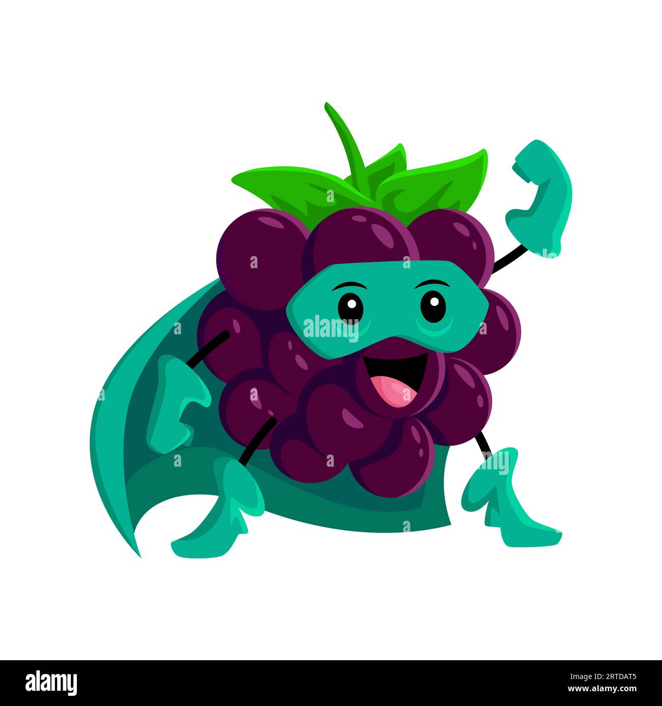 Cartoon blackberry berry superhero vector character. Super hero ...