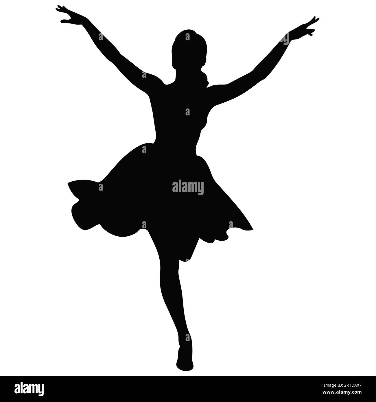 Dance flat dancer silhouette black solid color Stock Vector Image & Art ...
