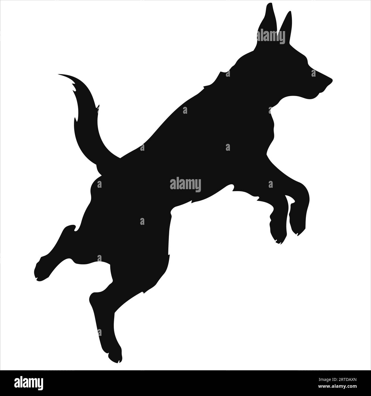 Dog jump silhouette simple vector flat design Stock Vector Image & Art ...