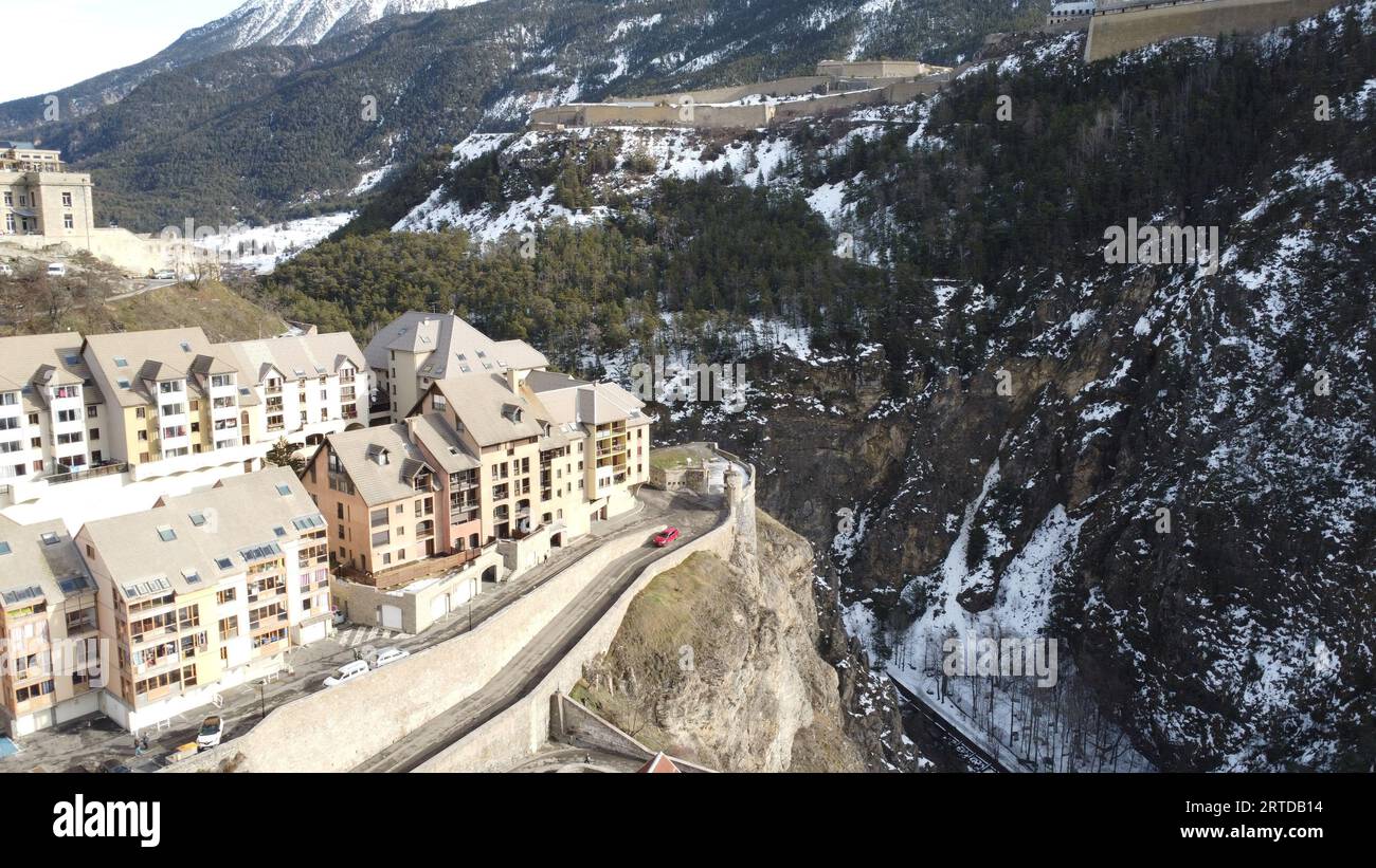 Aerial view of the center of Briançon, France Stock Photo - Alamy