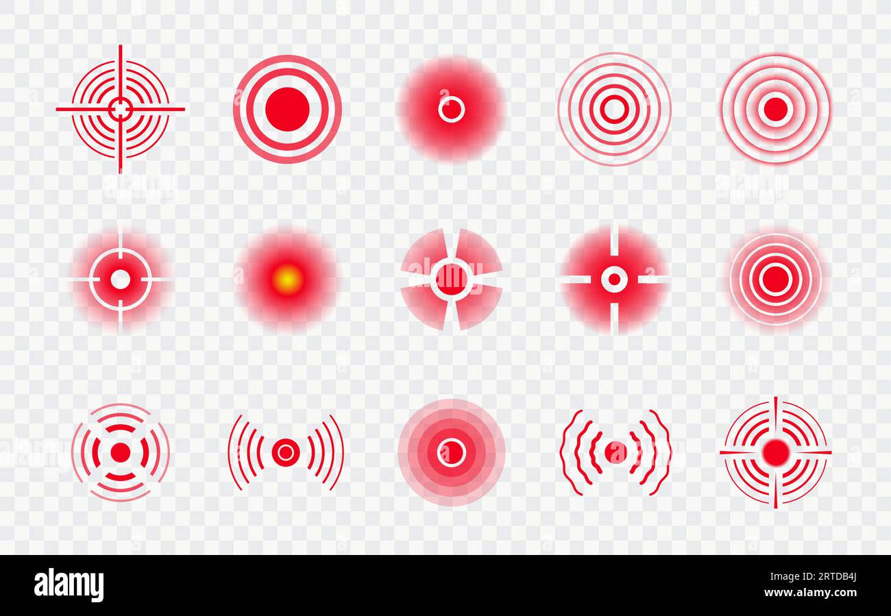 Pain points. Vector sick places localization marks isolated vector ...