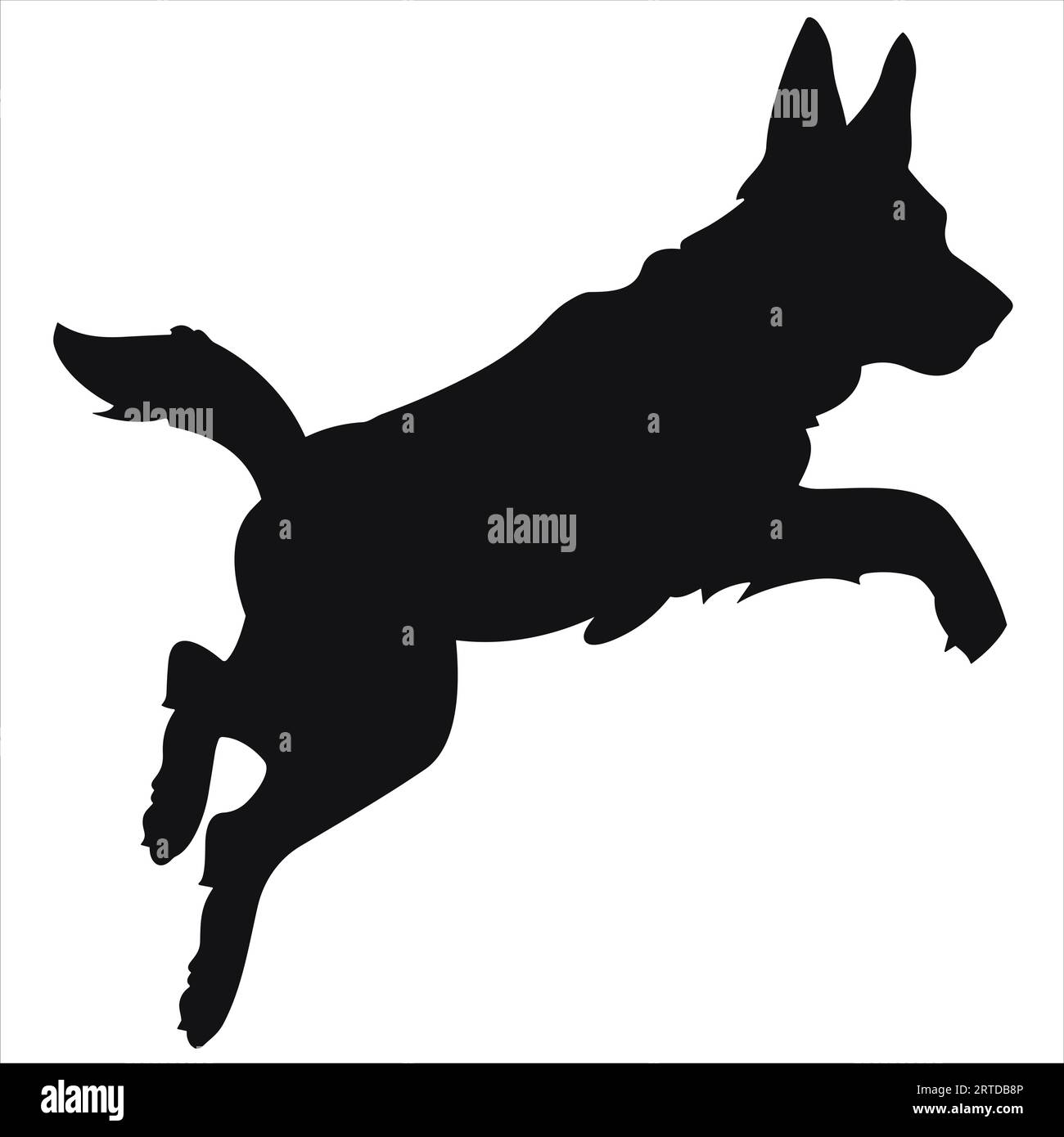 Dog jump silhouette simple vector flat design Stock Vector Image & Art ...