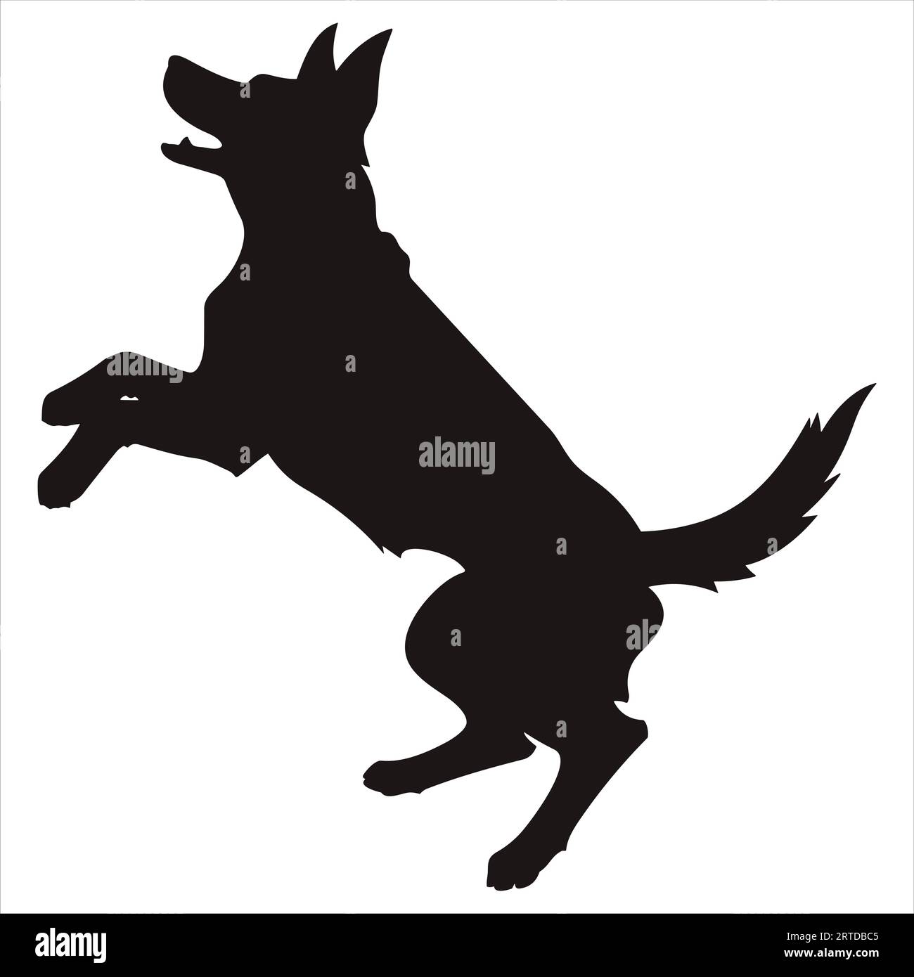 Dog jump silhouette simple vector flat design Stock Vector Image & Art ...
