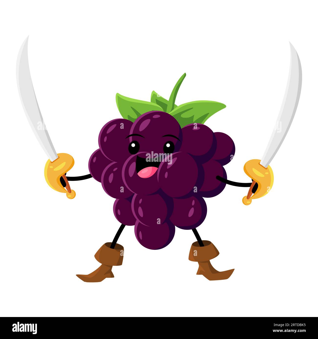 Cartoon blackberry pirate or corsair character. Vector berry with ...