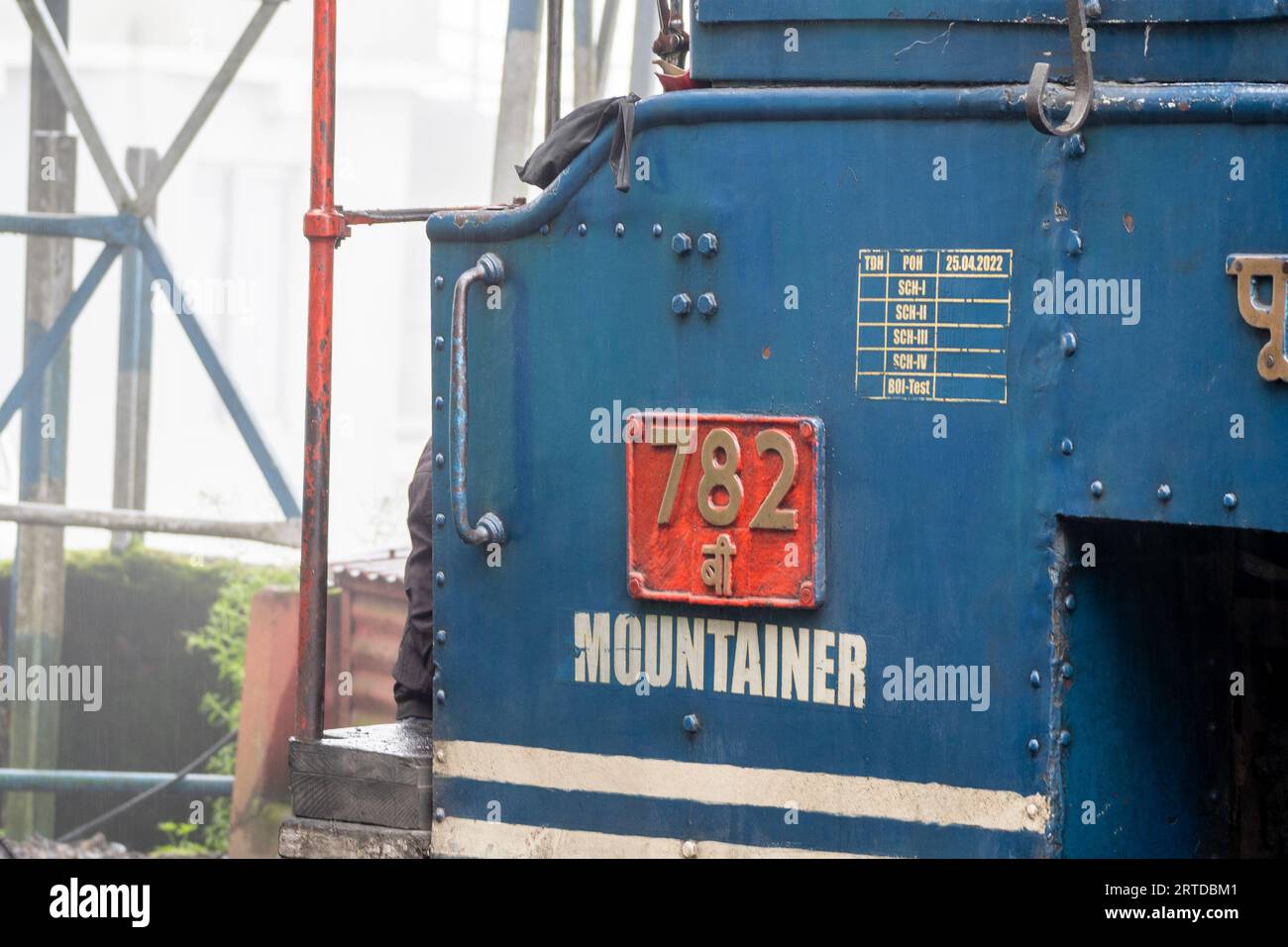 Close up shot of the mountainer toy trian in darjeeling showing the ...